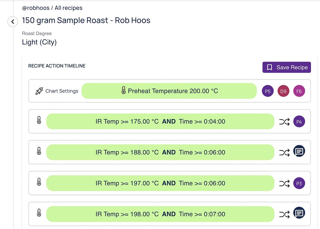 Fan speed on Rob Hoos' 150G sample roast profile - Roasting on the Bullet - Roast World Community
